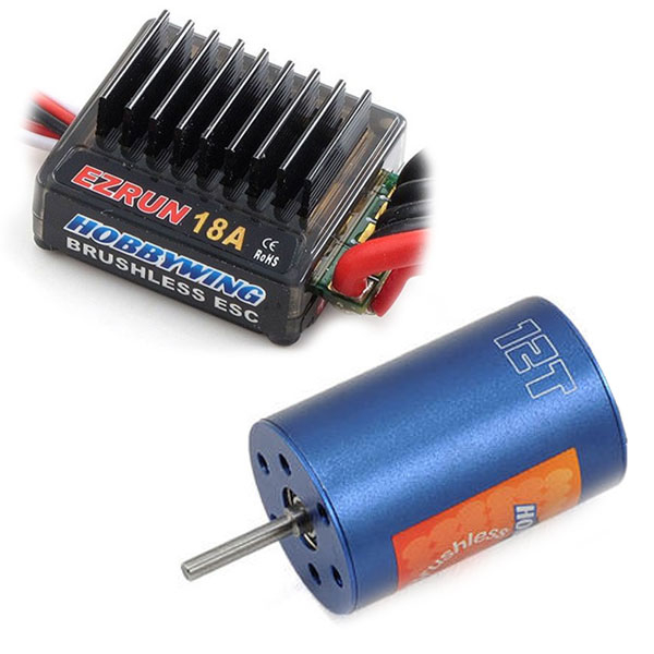HOBBYWING EZRUN 18A ESC & BRUSHLESS 12T 7800KV MOTOR COMBO-A1 #HW81030000
